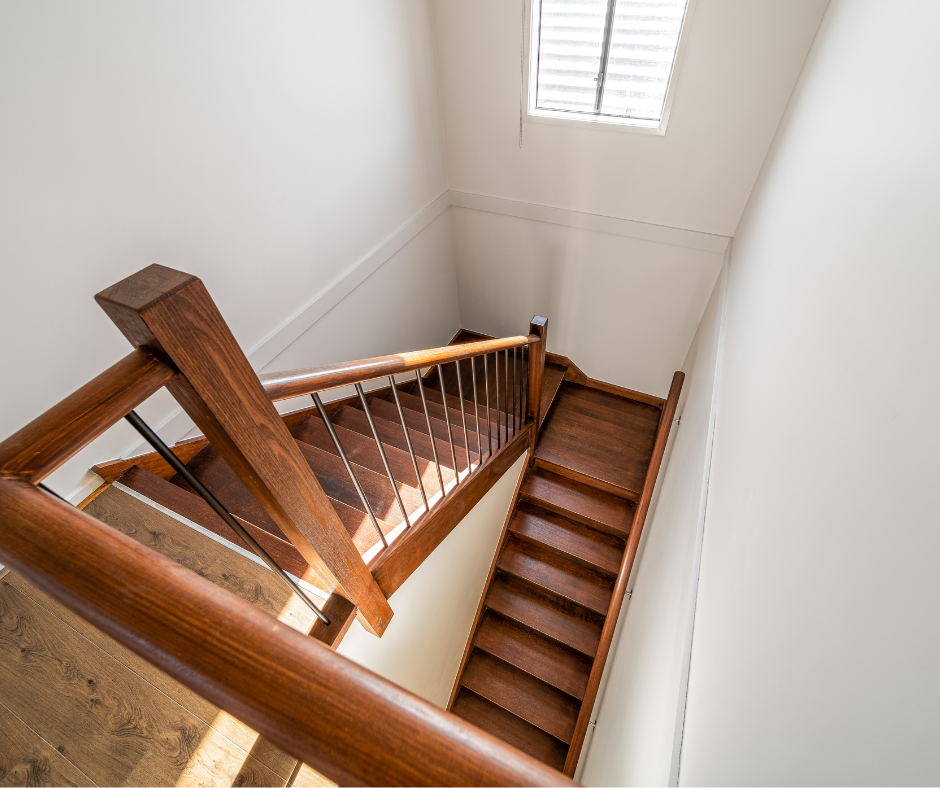 Classic Style Wooden Rail Under Stair Storage
